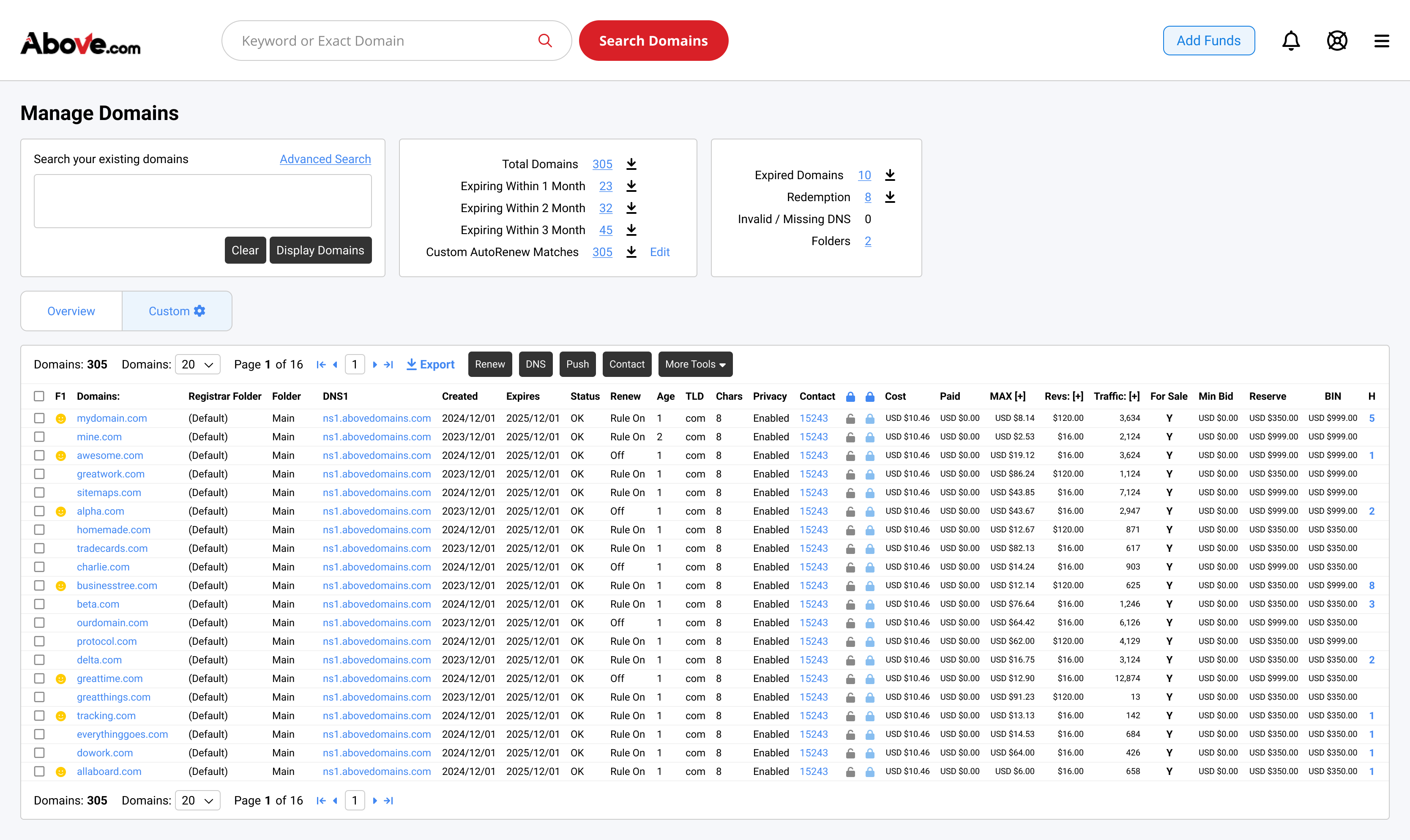 Above.com Domain Registration - ICANN Accredited Registrar
